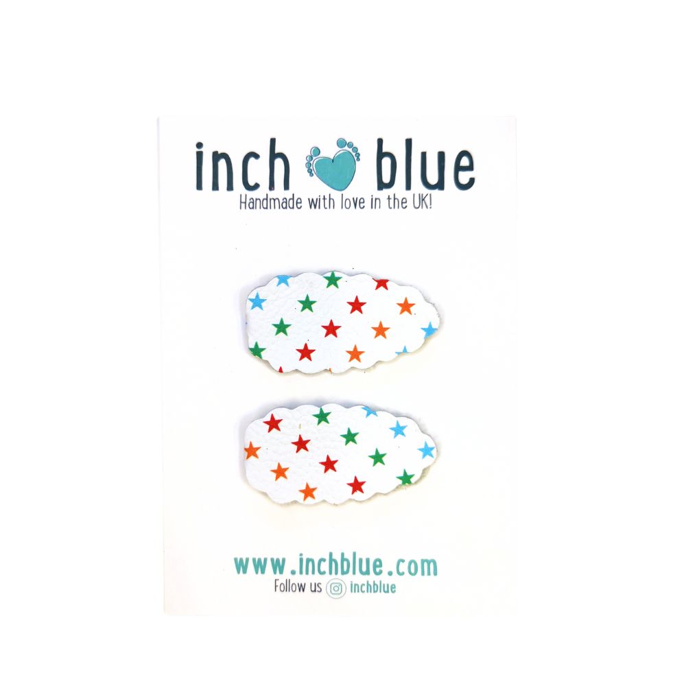 Girls | Multi Stars Clips | Leather Hair Accessories | Stars | Handmade ...